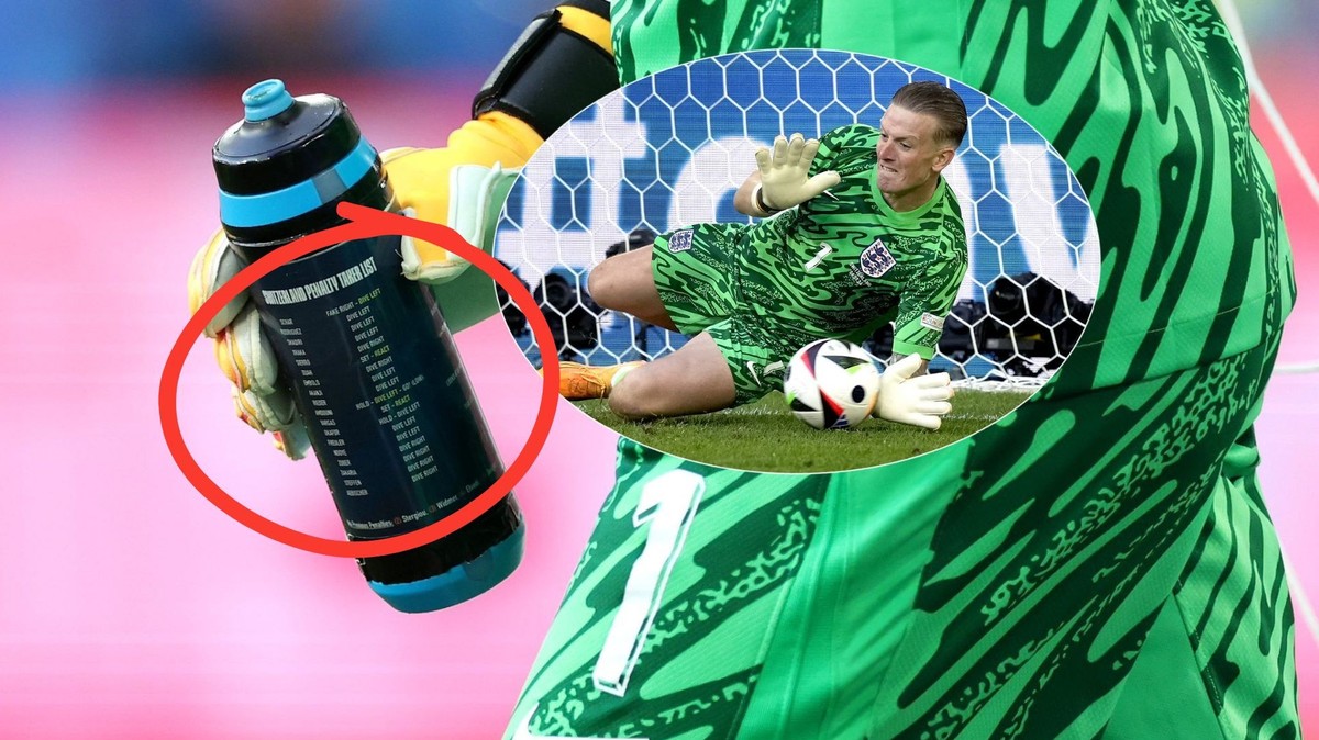 Suisse-Angleterre: Pickford avait des notes sur sa gourde