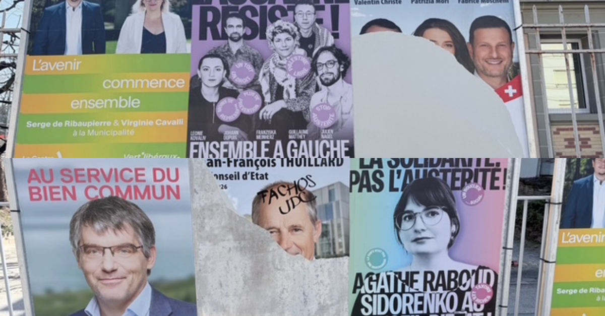 Politique: les affiches de l'UDC vandalisées à Lausanne