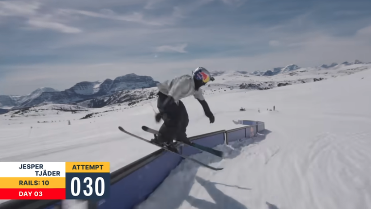 Ski freestyle: Jesper Tjäder réussit le «rail le plus dur»