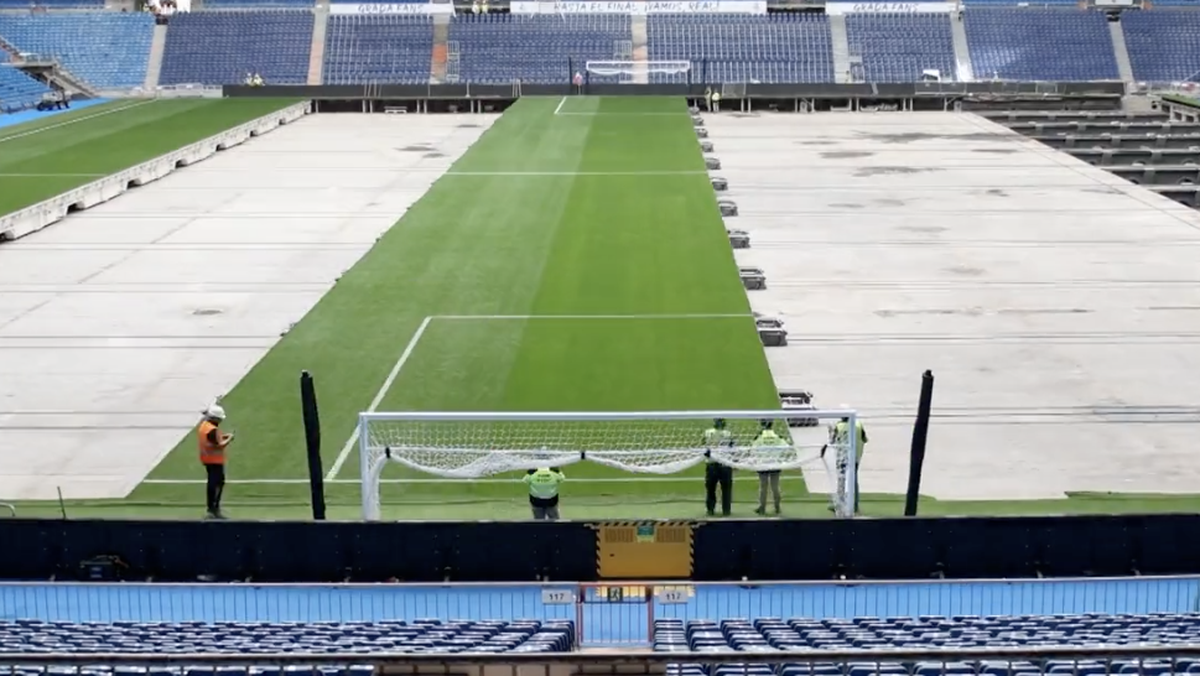 Santiago Bernabeu: la pelouse du nouveau stade est fabuleuse