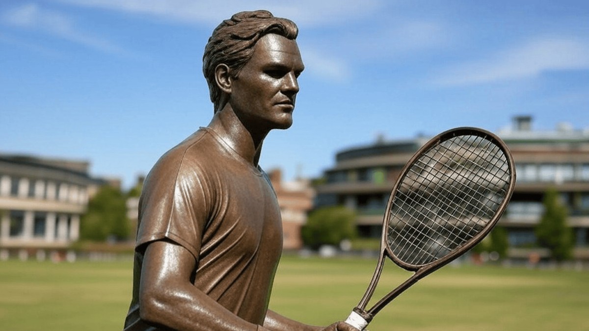 Tennis: une statue de Roger Federer enflamme la toile