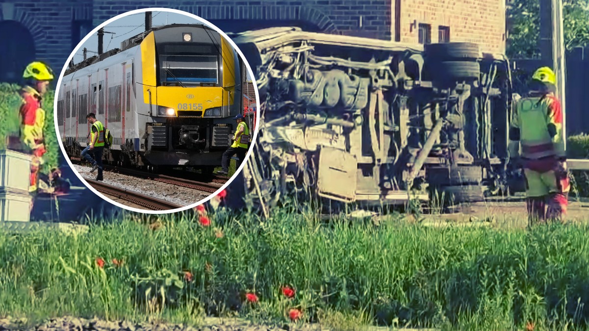 Un bus scolaire percuté par un train en Belgique: des morts