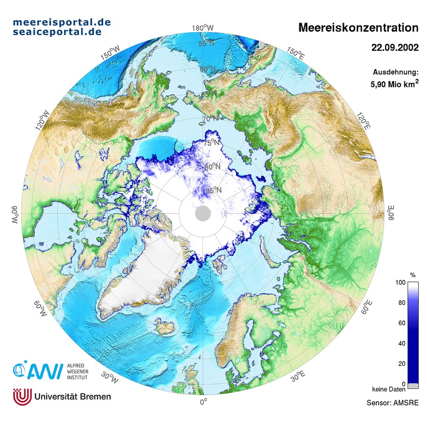Meereis in der Arktis: So stark schmilzt das Eis am Nordpol Meereis in der Arktis: So stark schmilzt das Eis am Nordpol