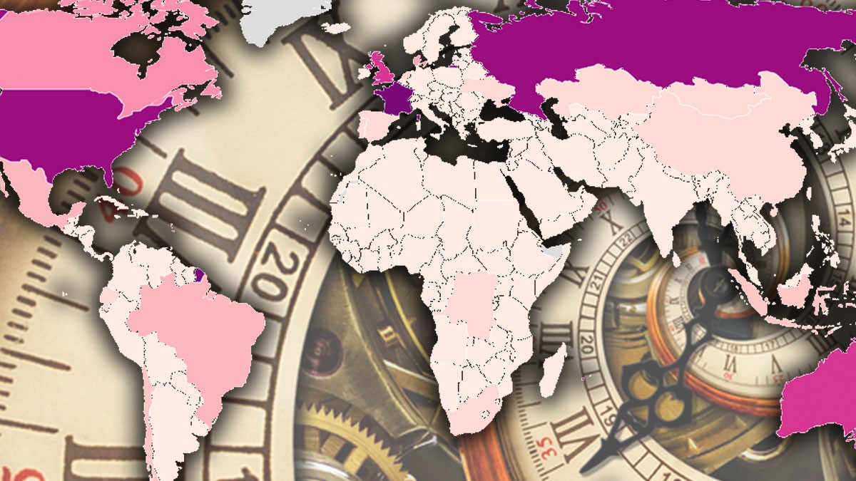 Diese Länder haben die meisten unterschiedlichen Zeitzonen