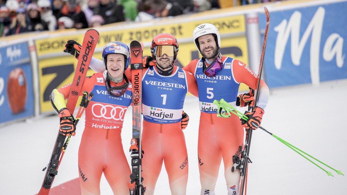 Männer-Riesenslalom von Hafjell: Ein historischer Schweizer Dreifachsieg