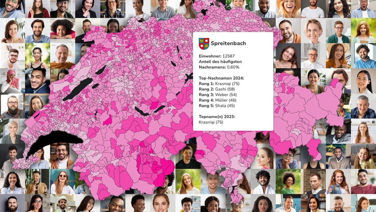 Die häufigsten Nachnamen der Schweiz: Alle Daten nach Gemeinde