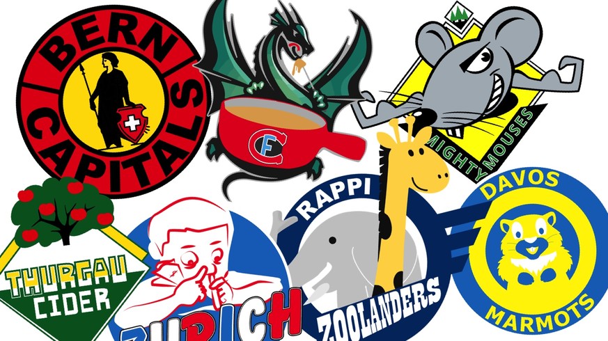 Das wären die Logos der Schweizer Klubs, wenn sie NHL-Teams wären