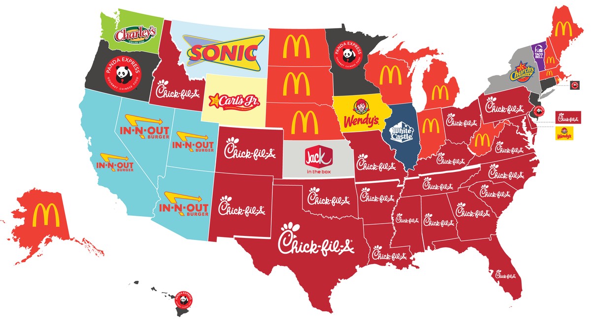 Diese 13 Karten zeigen: Die Amis lieben ihren Fast Food