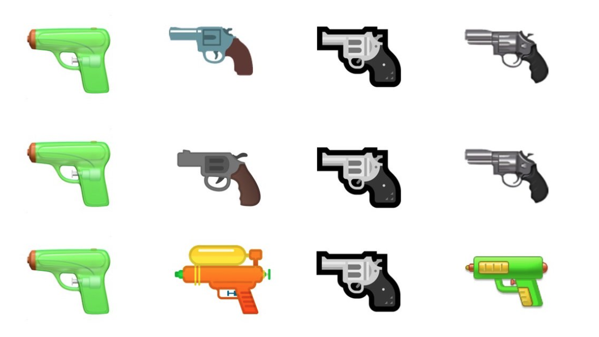 Wasserpistole statt Revolver: Google ändert Schusswaffen-Emoji für ...